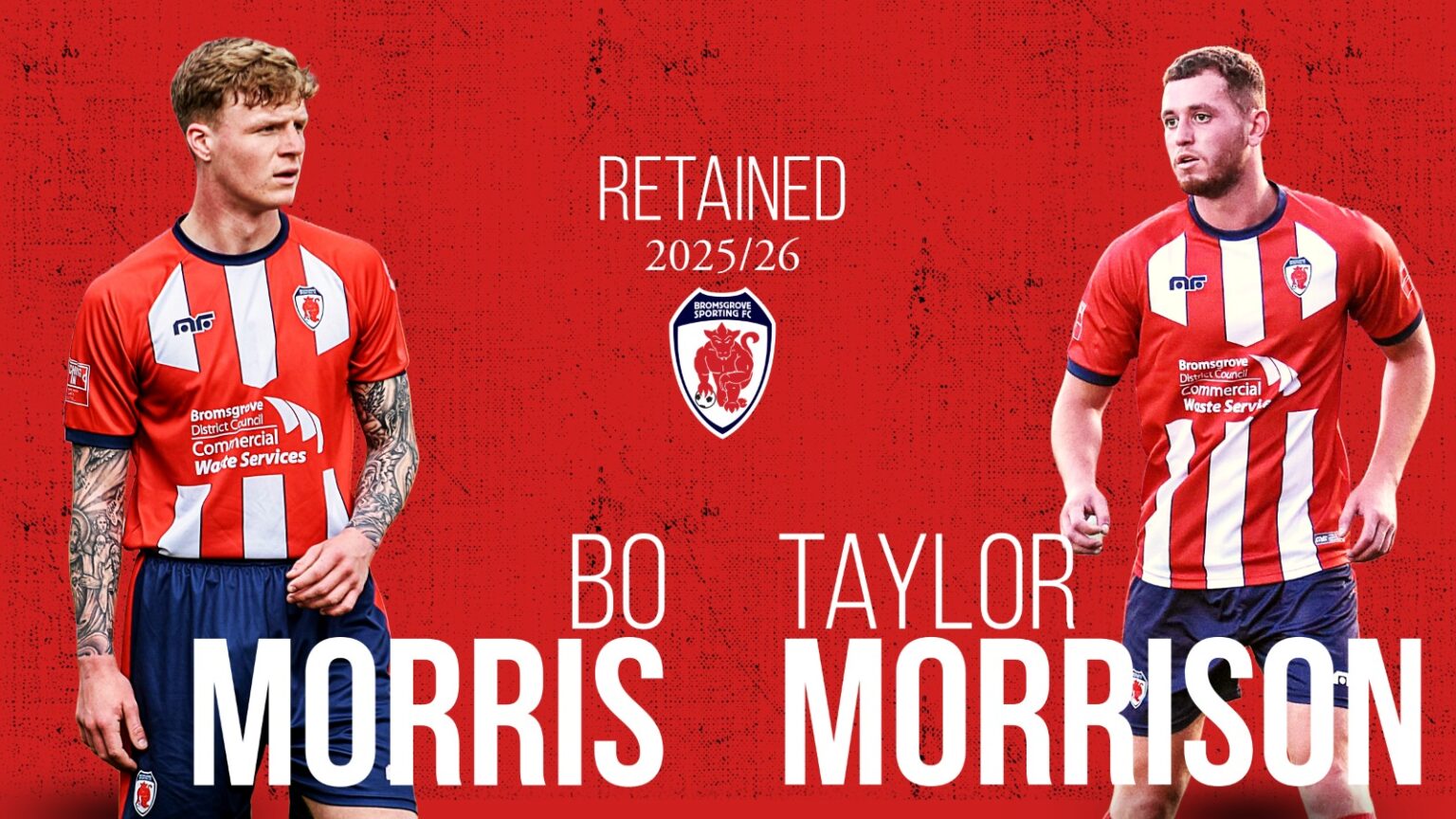 PLAYER NEWS: Bo & Taylor Retained – Bromsgrove Sporting F.C.